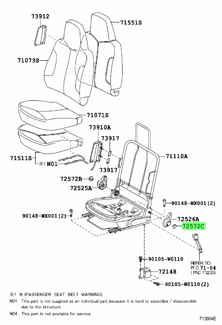 Buy Genuine Toyota 72572YV010B1 (72572-YV010-B1) Cap, Reclining ...