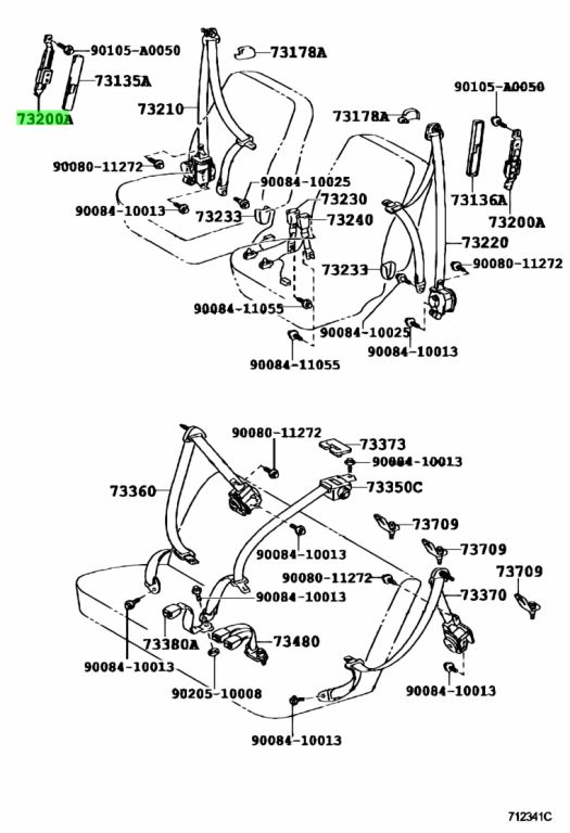 Buy Genuine Toyota 7320002050B0 (73200-02050-B0) Adjuster Assy, Front ...