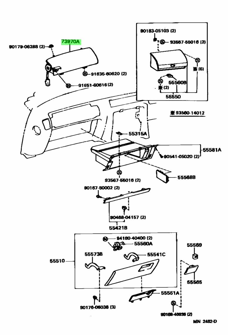 Buy Genuine Toyota 7397039015E0 (73970-39015-E0) Air Bag Assy ...