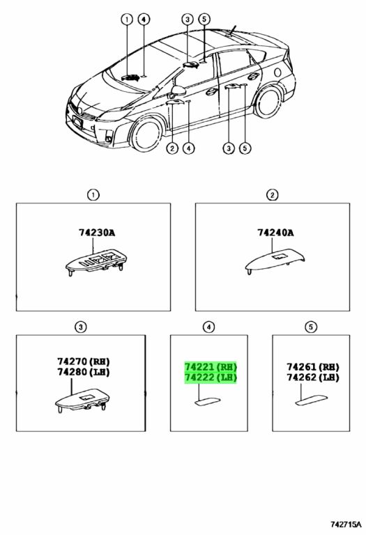 Buy Genuine Toyota 7422147020 (74221-47020) Cover, Door Armrest for ...
