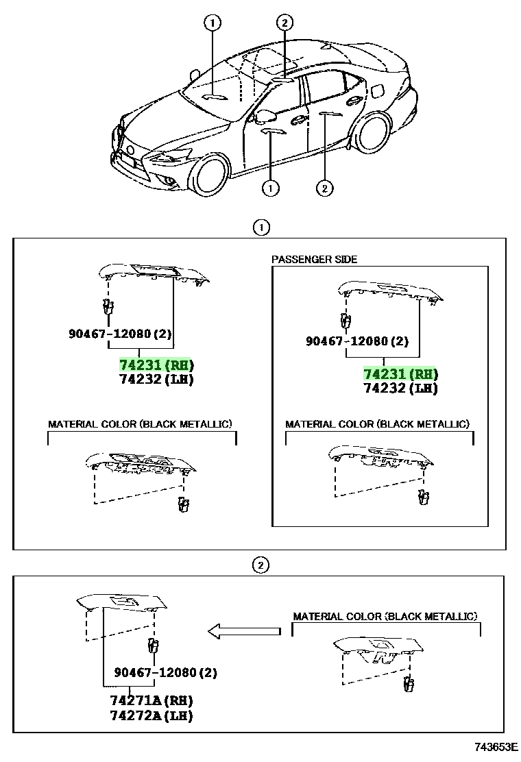 Buy Genuine Toyota 7423053160B0 (74230-53160-B0) Panel, Front Armrest ...