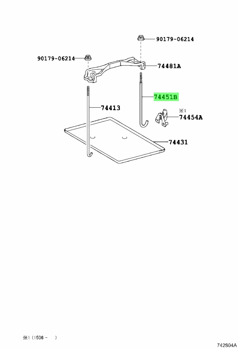 Buy Genuine Toyota 7445135090 (74451-35090) Bolt, Battery Clamp. Prices ...