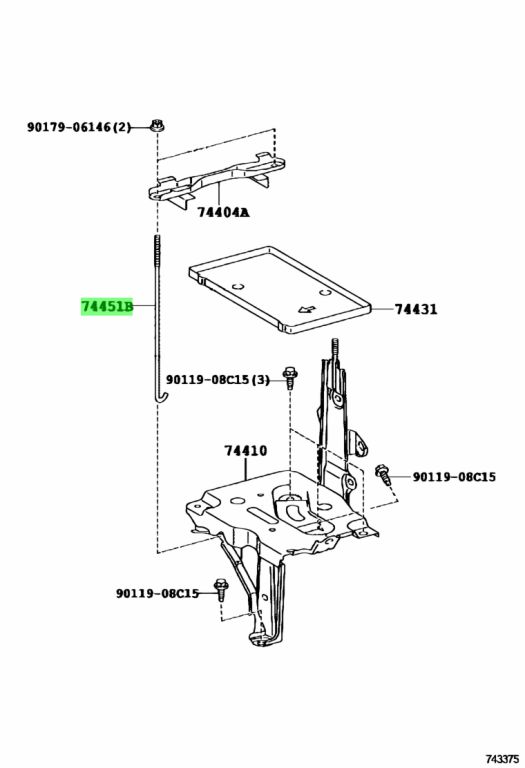 Купить Toyota 7445152071 (74451-52071) Шпилька Крепления Аккумуляторной ...