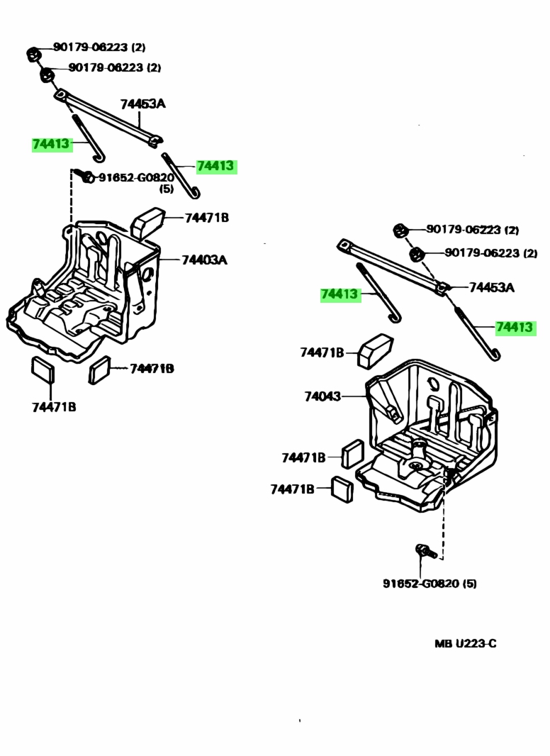 Buy Genuine Toyota 7445160040 (74451-60040) Bolt, Battery Clamp. Prices ...