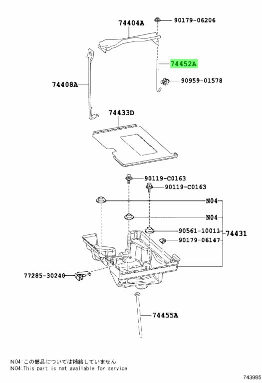 Buy Genuine Toyota 7445230010 (74452-30010) Bolt, Battery Clamp, No.2 ...
