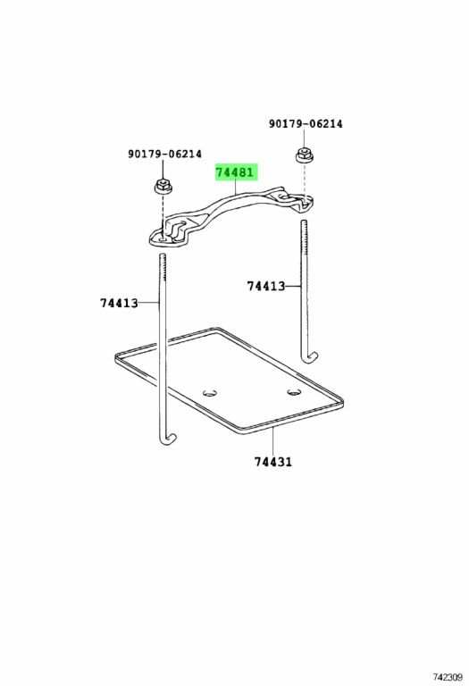 Buy Genuine Toyota 7448126020 (74481-26020) Clamp, Battery. Prices ...