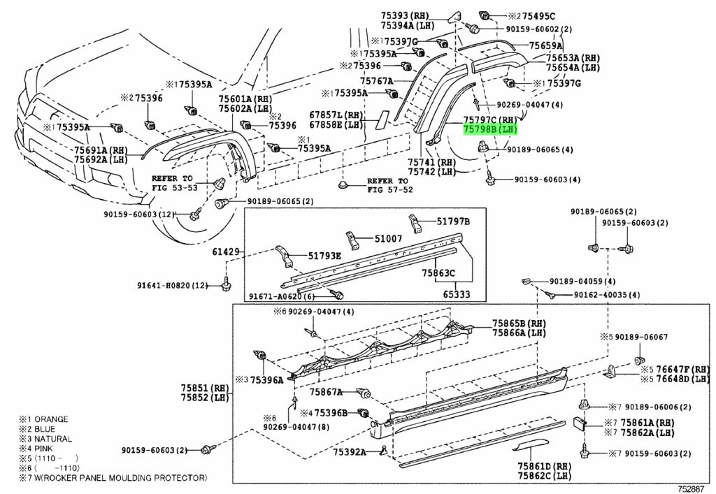 Buy Genuine Toyota 7579835030 (75798-35030) Pad, Rear Door Outside ...