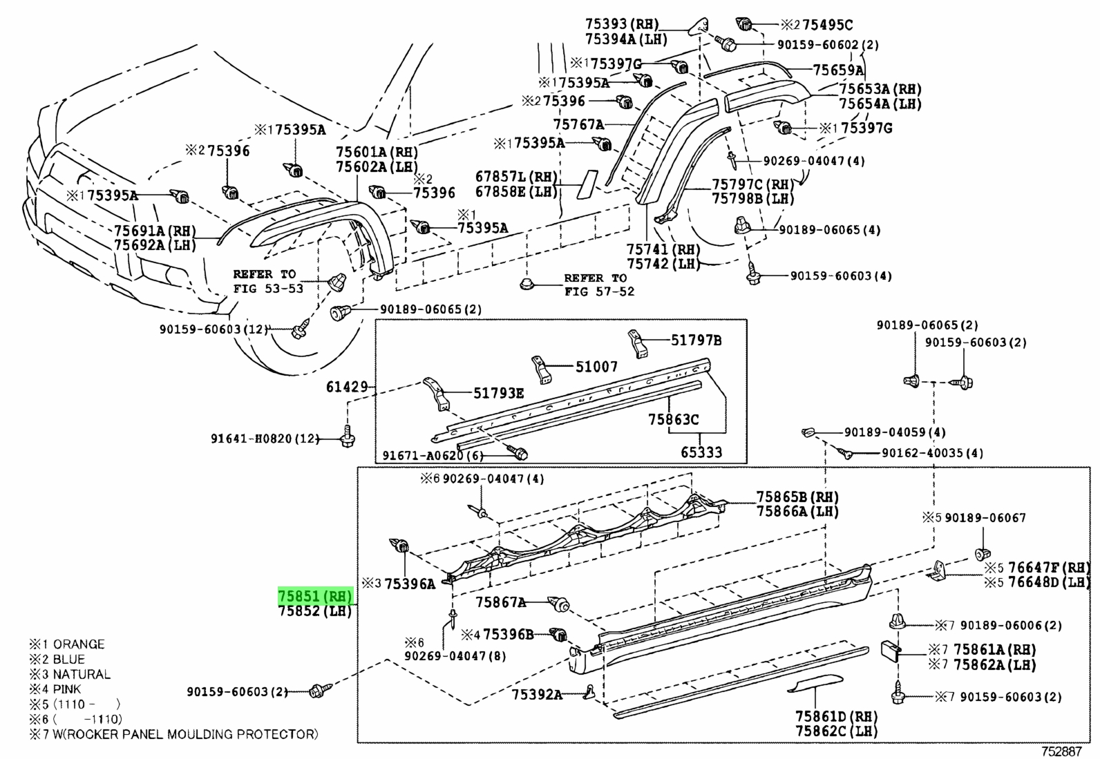 75805 35130 Rocker Molding Right 1