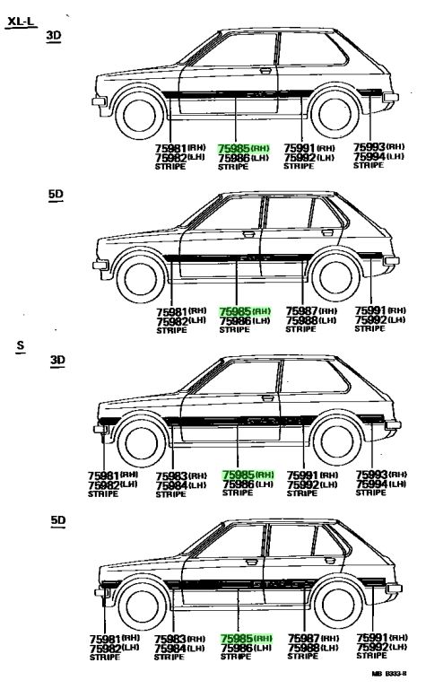 Buy Genuine Toyota 7598510230 (75985-10230) Stripe, Front Door, Rh ...
