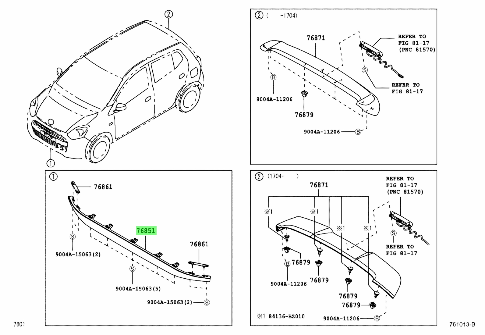 Buy Genuine Toyota 76851BZ041 (76851-BZ041) Cover, Front Spoiler ...