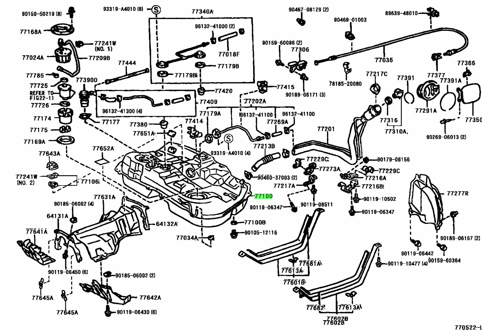 Buy Genuine Toyota 7700148021 (77001-48021) Tank Assy, Fuel for Lexus ...
