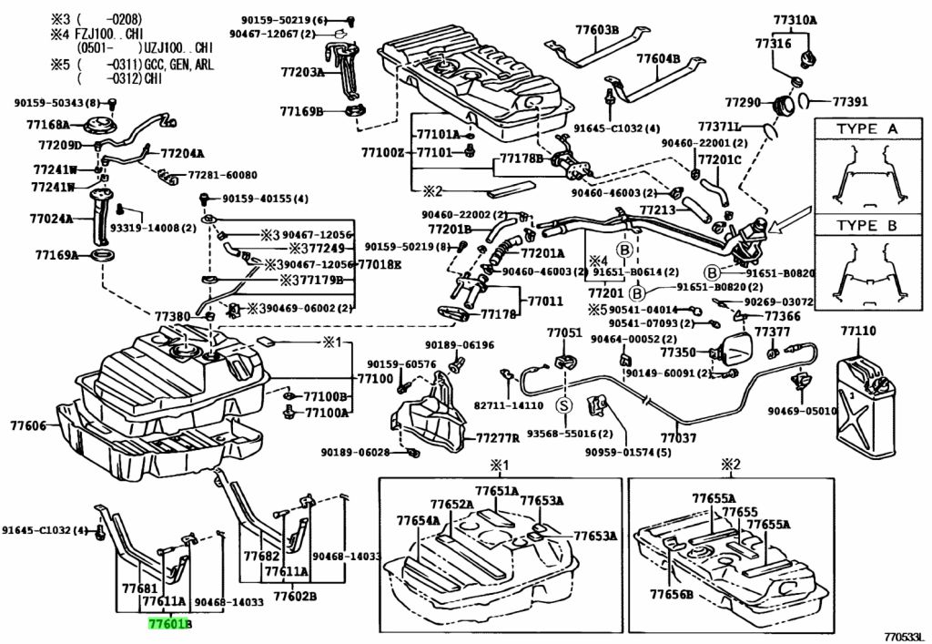 Buy Genuine Toyota 7760160220 (77601-60220) Band Sub-Assy, Fuel Tank ...
