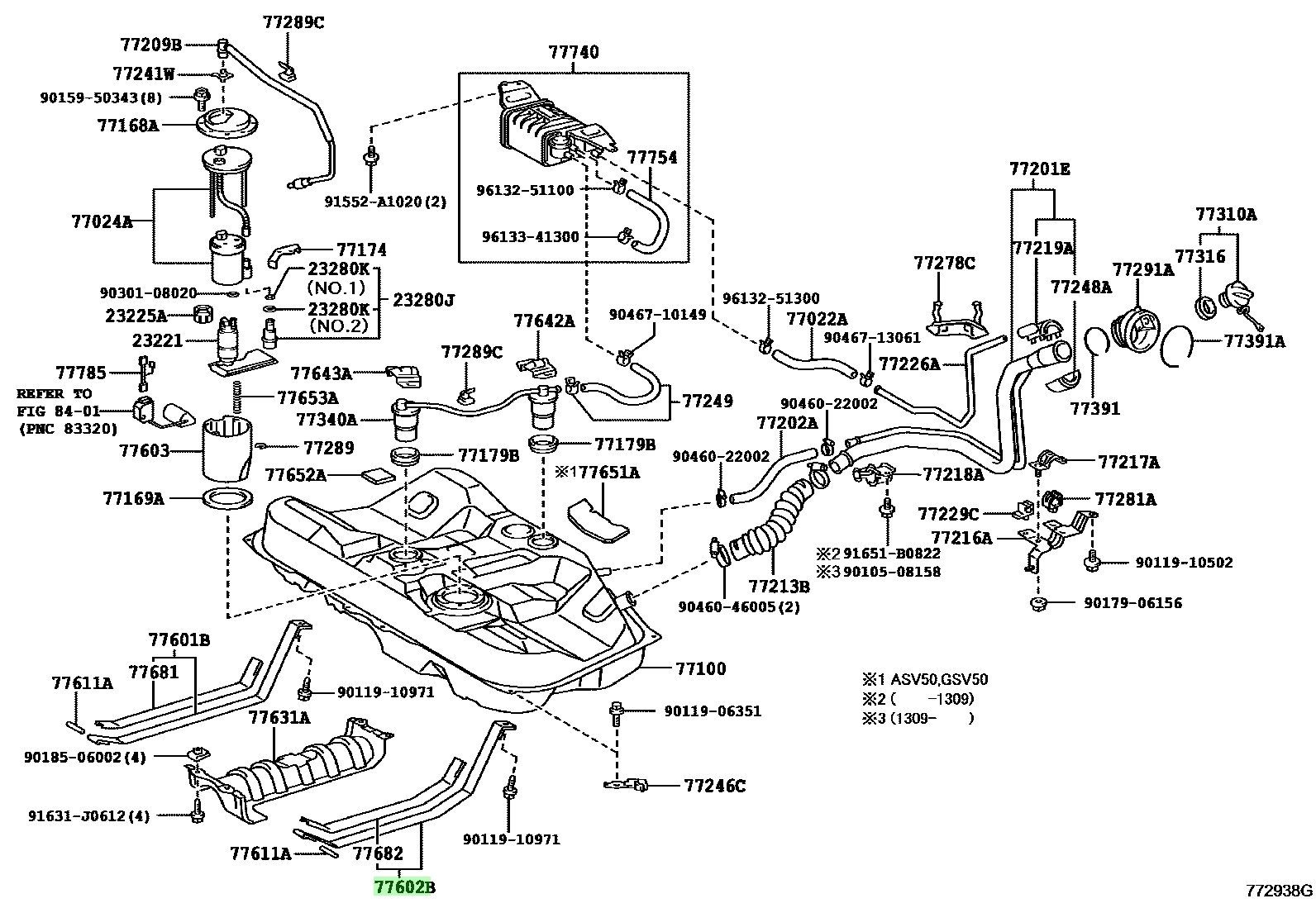 Buy Genuine Toyota 7760233100 (77602-33100) Band Sub-Assy, Fuel Tank ...