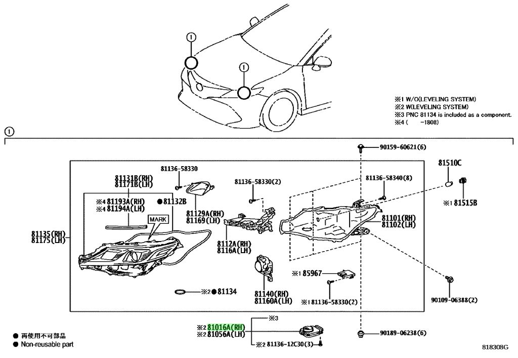 Buy Genuine Toyota 8101633A30 (81016-33A30) Computer Sub-Assy, Headlamp ...