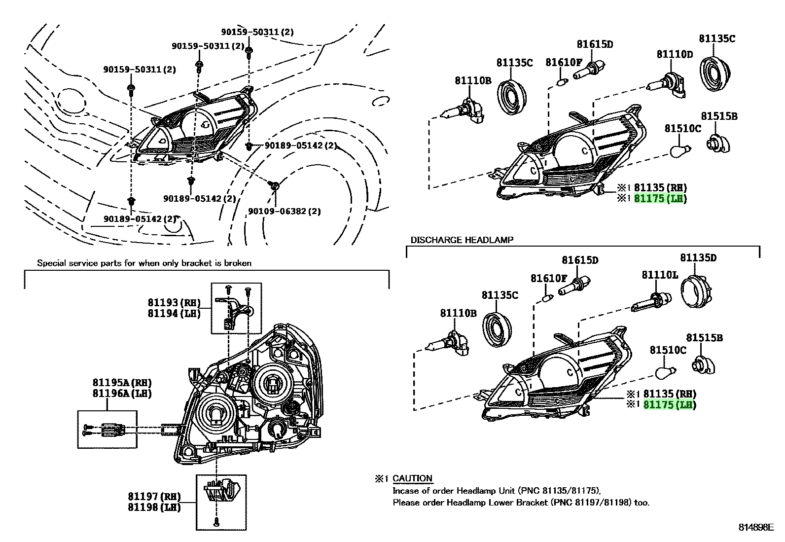 Buy Genuine Toyota 810700F100 (81070-0F100) Unit Assy, Headlamp, Lh ...