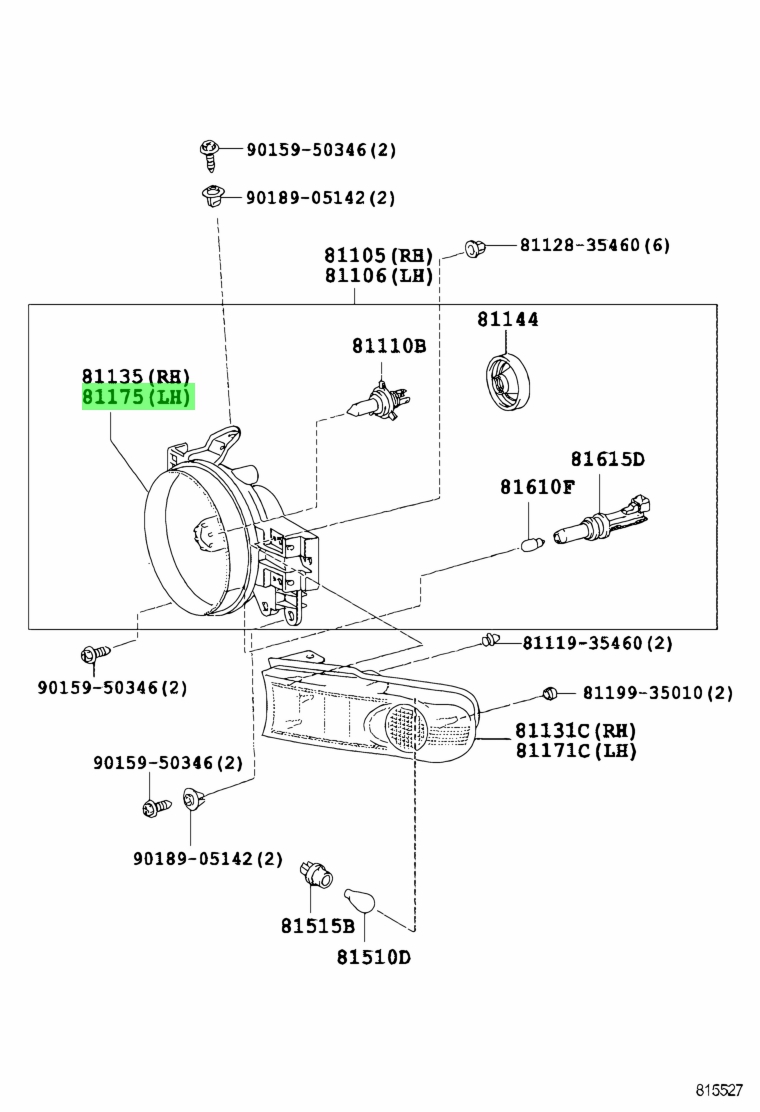 Buy Genuine Toyota 8107035540 (81070-35540) Unit Assy, Headlamp, Lh for ...
