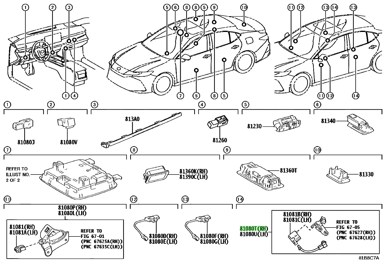 Buy Genuine Toyota 8108006640 (81080-06640) Lamp Assy, Interior ...