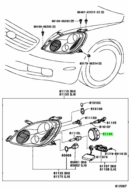 Купить Toyota 8113524160 (81135-24160) Патрон Лампочки. Цены, быстрая ...