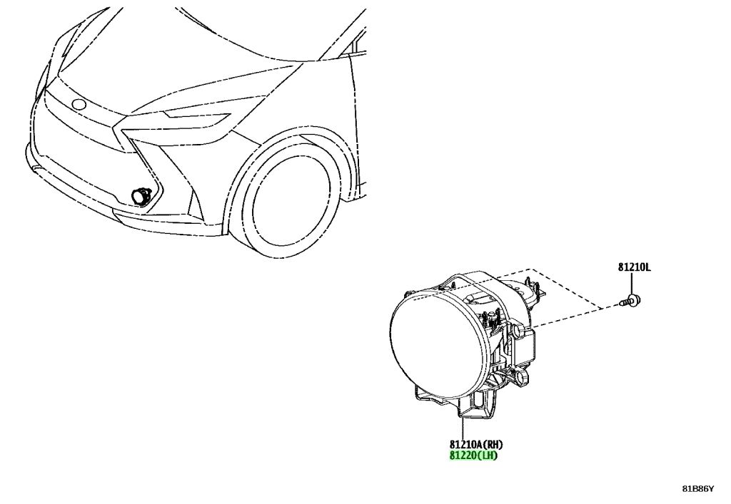 Buy Genuine Toyota 81220F4010 (81220-F4010) Lamp Assy, Fog, Lh. Photos ...
