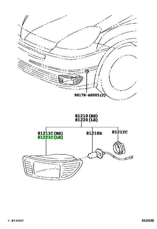 Buy Genuine Toyota 81221AE020 (81221-AE020) Lamp Unit, Fog Lamp, Lh ...