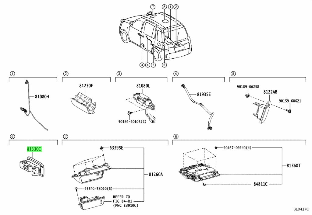 Buy Genuine Toyota 8133011010 (81330-11010) Lamp Assy, Luggage ...
