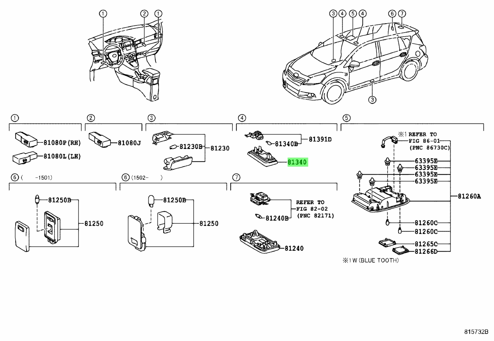 Buy Genuine Toyota 813400F010 (81340-0F010) Lamp Assy, Vanity. Photos ...