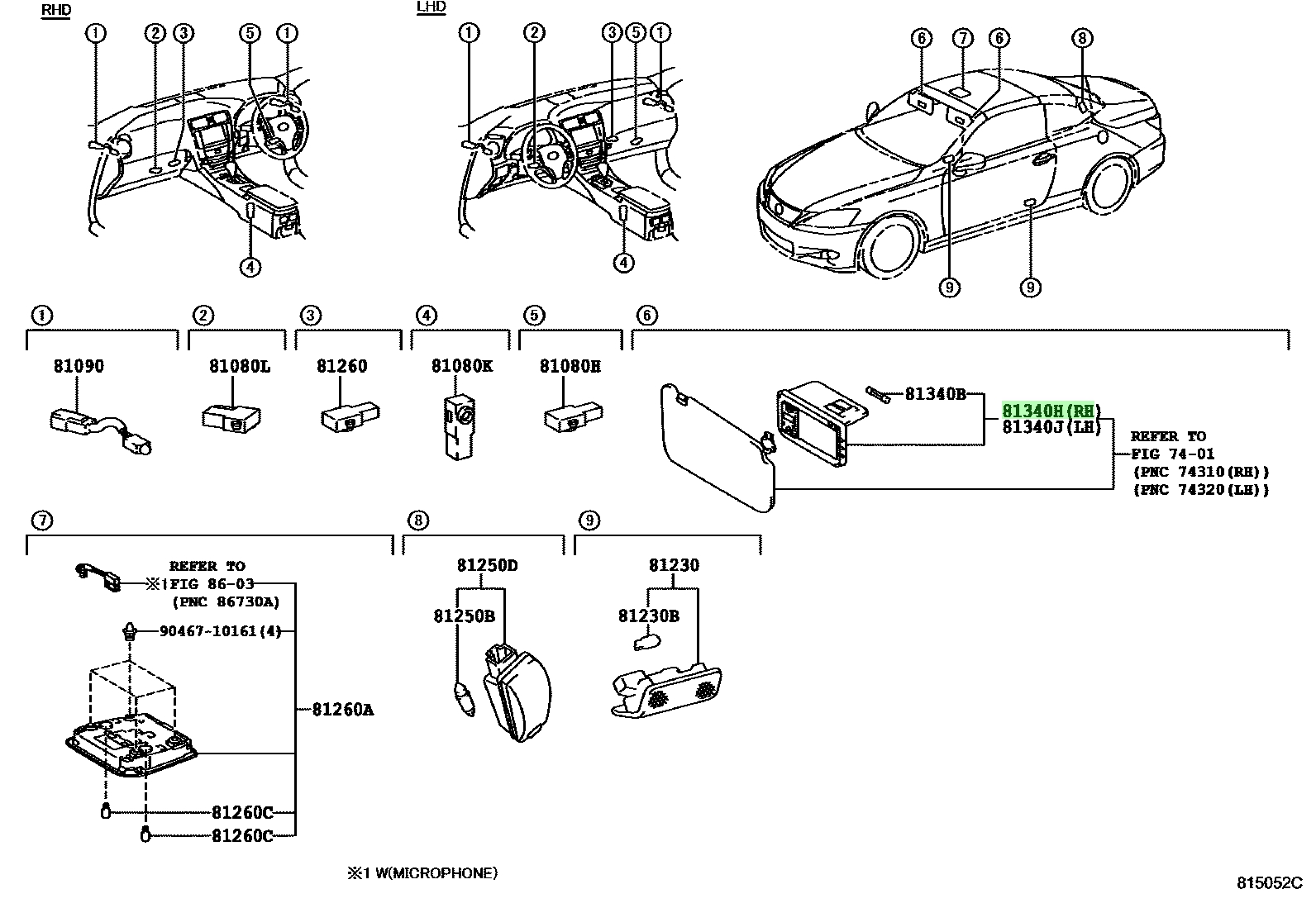 Buy Genuine Toyota 8134053090A0 (81340-53090-A0) Lamp Assy, Vanity, Rh ...