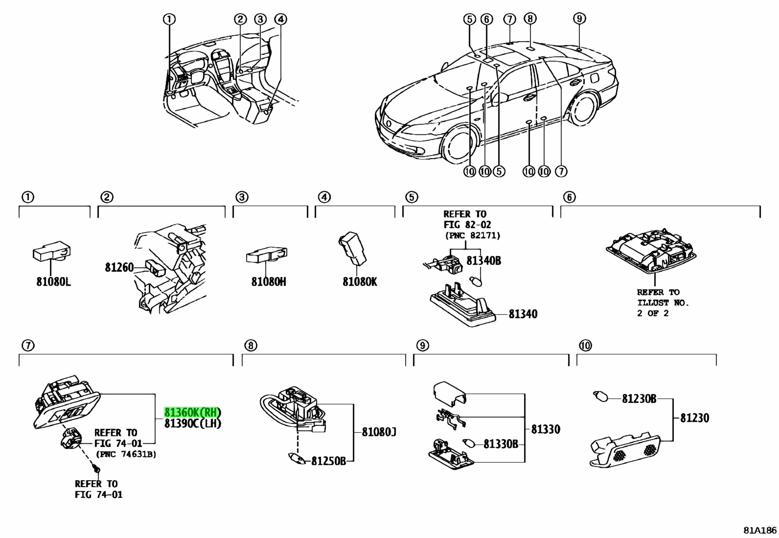 Buy Genuine Toyota 8136033010A0 (81360-33010-A0) Lamp Assy, Spot, Rh ...