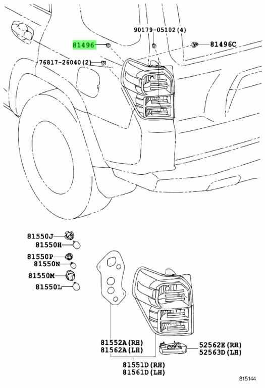 Buy Genuine Toyota 8149652020 (81496-52020) Guide, Rear Lamp. Prices ...