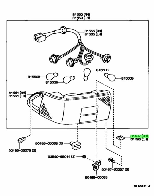 Buy Genuine Toyota 8149720030 (81497-20030) Cover, Rear Combination ...