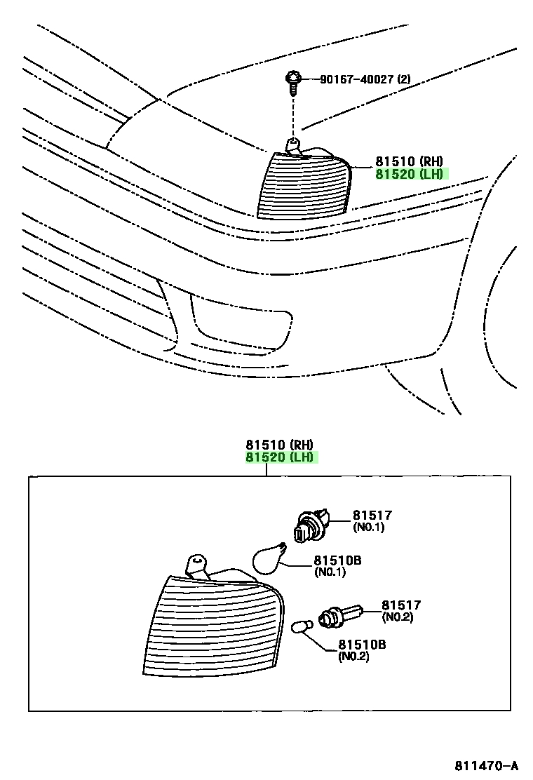 Buy Genuine Toyota 81520YF010 (81520-YF010) Lamp Assy, Front Turn ...