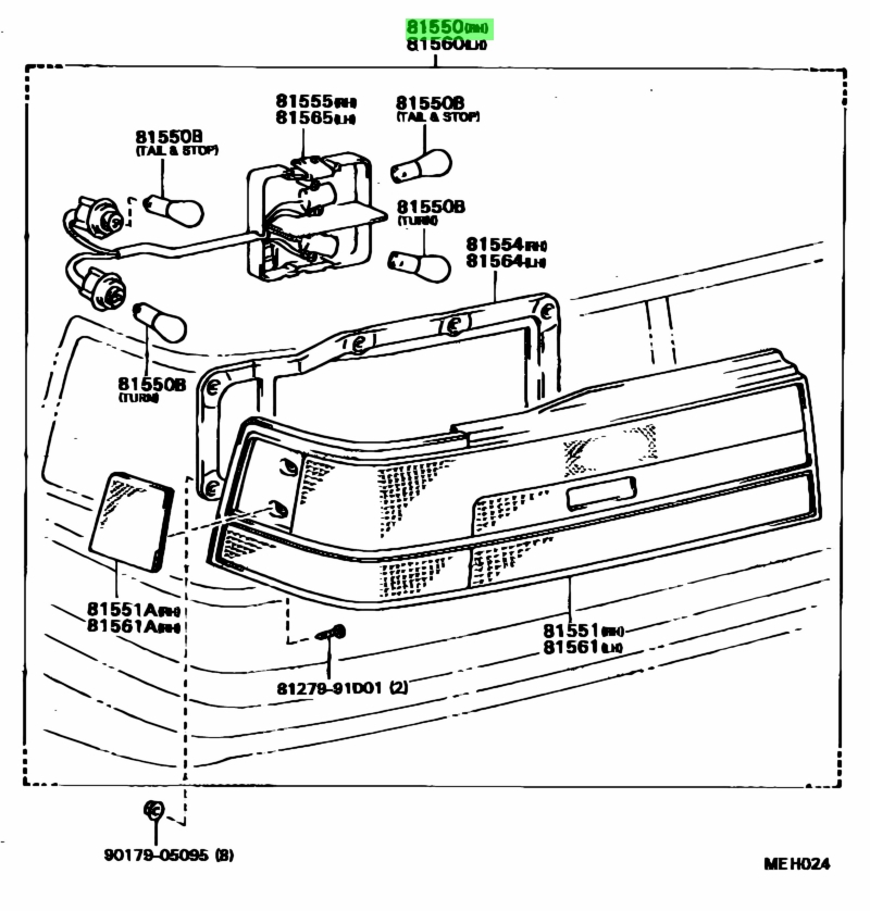 Buy Genuine Toyota 8155024030 (81550-24030) Lamp Assy, Rear Combination ...