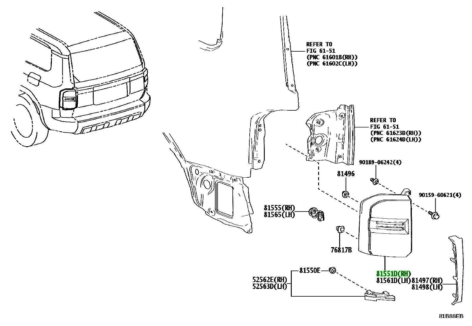 Buy Genuine Toyota 8155160D00 (81551-60D00) Lens & Body, Rear ...