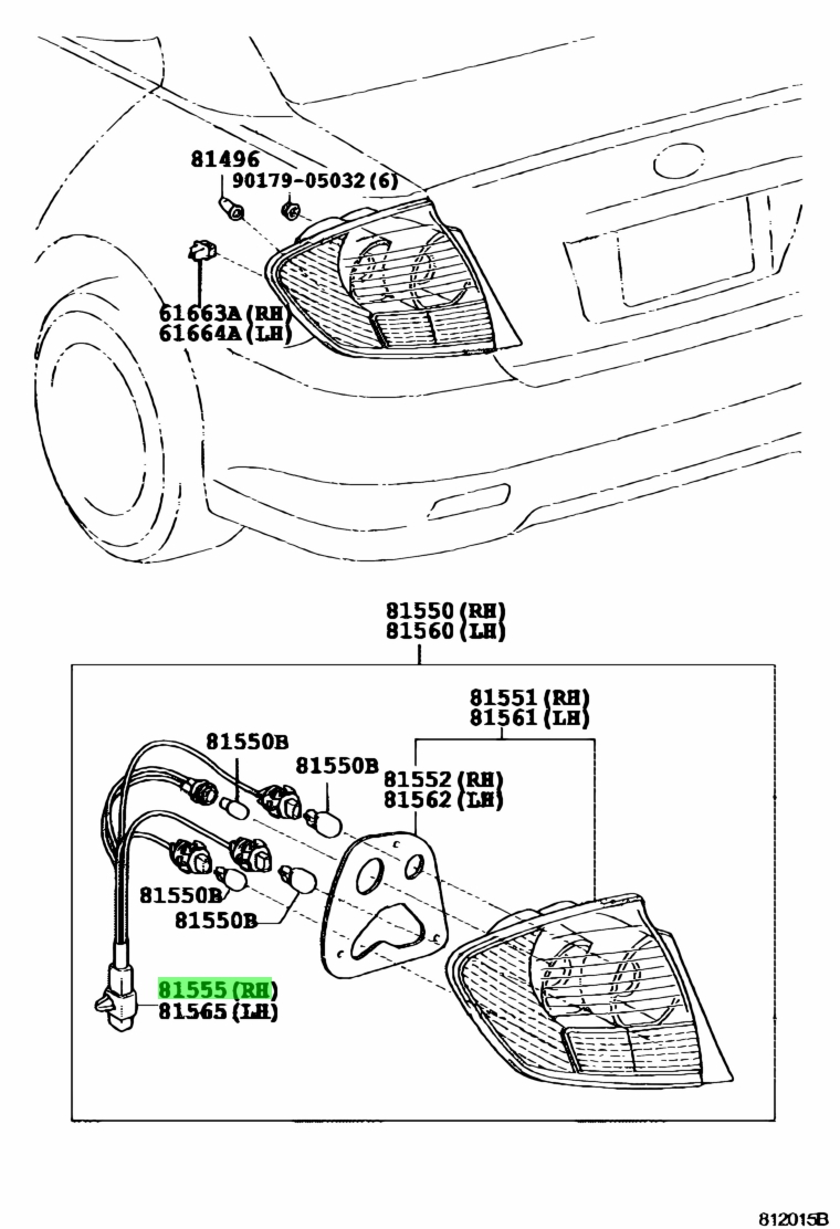 Buy Genuine Toyota 815552B570 (81555-2B570) Socket & Wire Sub-Assy ...