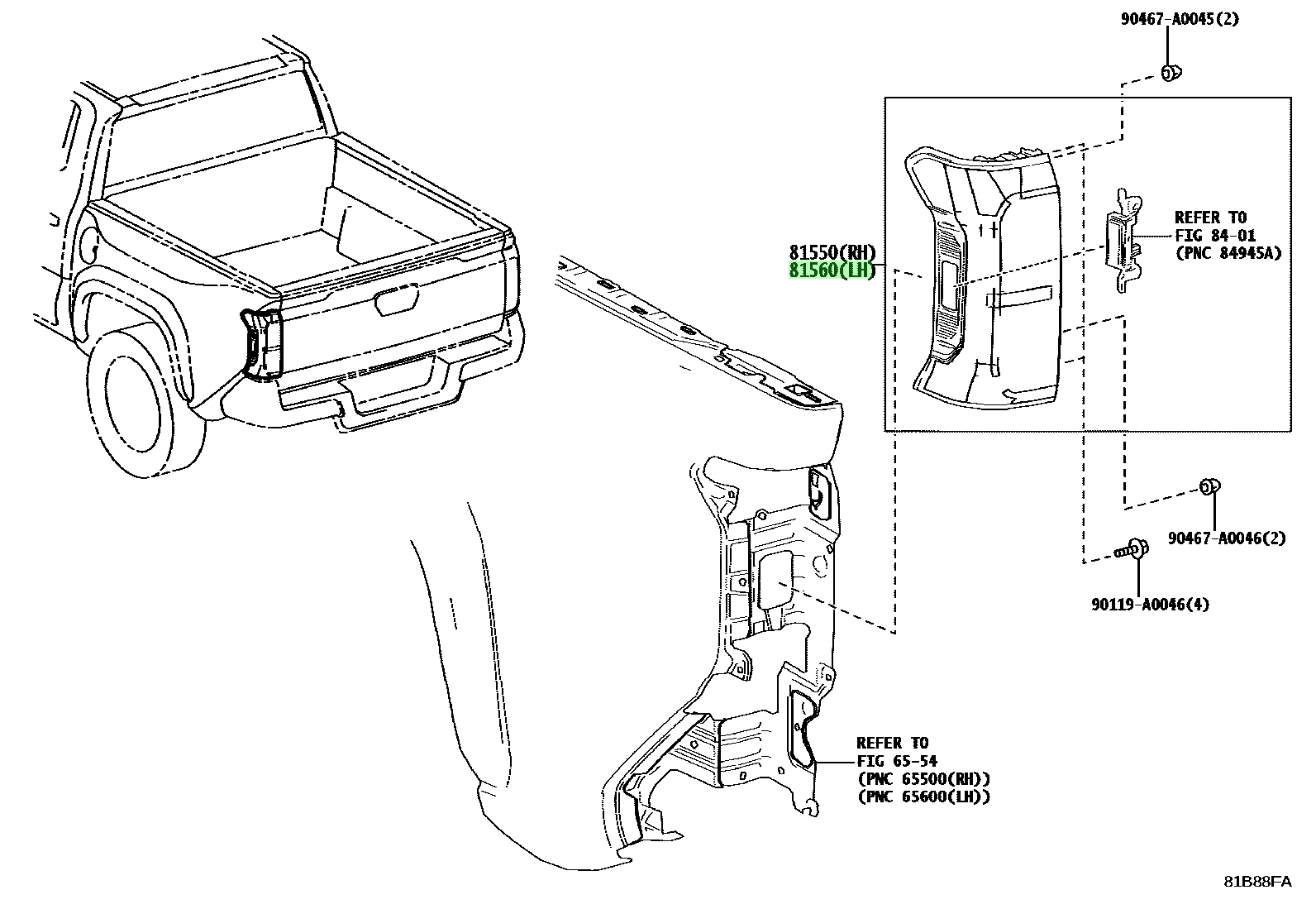 Buy Genuine Toyota 81560AK040 (81560-AK040) Lamp Assy, Rear Combination ...