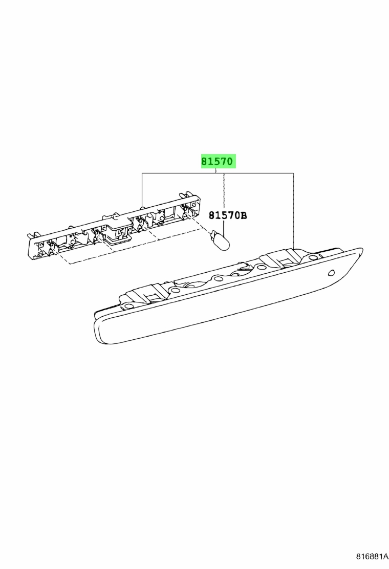 Buy Genuine Toyota 815700H020 (81570-0H020) Lamp Assy, Center Stop for ...