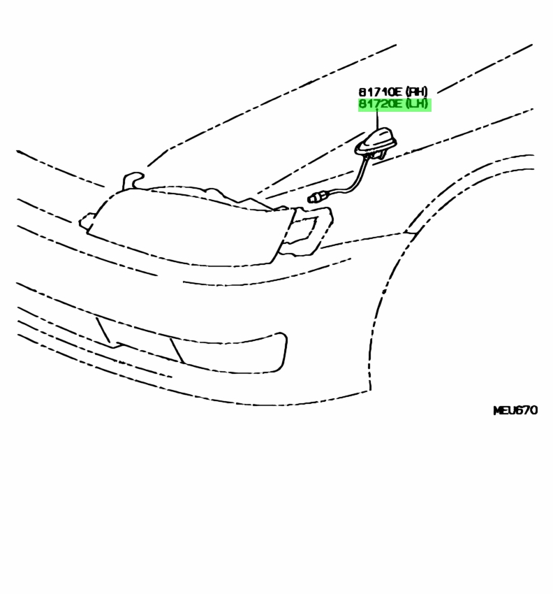 Buy Genuine Toyota 8172022060 (81720-22060) Marker Assy, Fender, Lh for ...