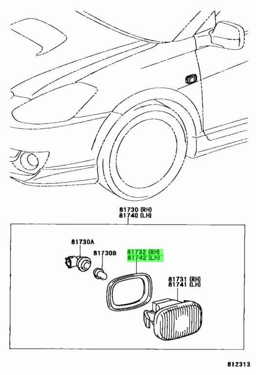 Buy Genuine Toyota 8173220220 (81732-20220) Gasket, Side Turn Signal ...