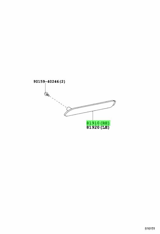 Buy Genuine Toyota 8191033020 (81910-33020) Reflector Assy, Reflex, Rh ...