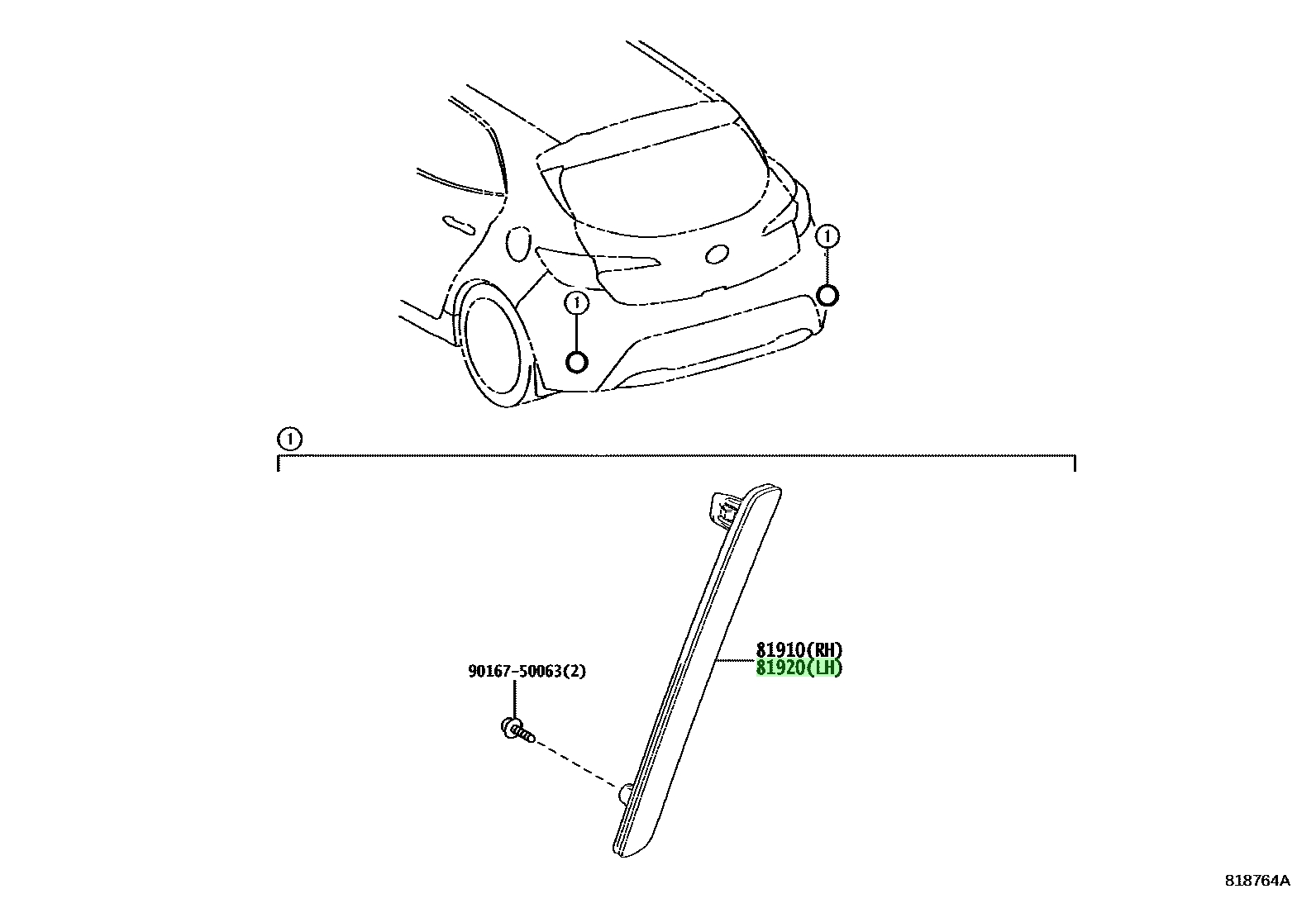 Buy Genuine Toyota 8192002340 (81920-02340) Reflector Assy, Reflex, Lh ...