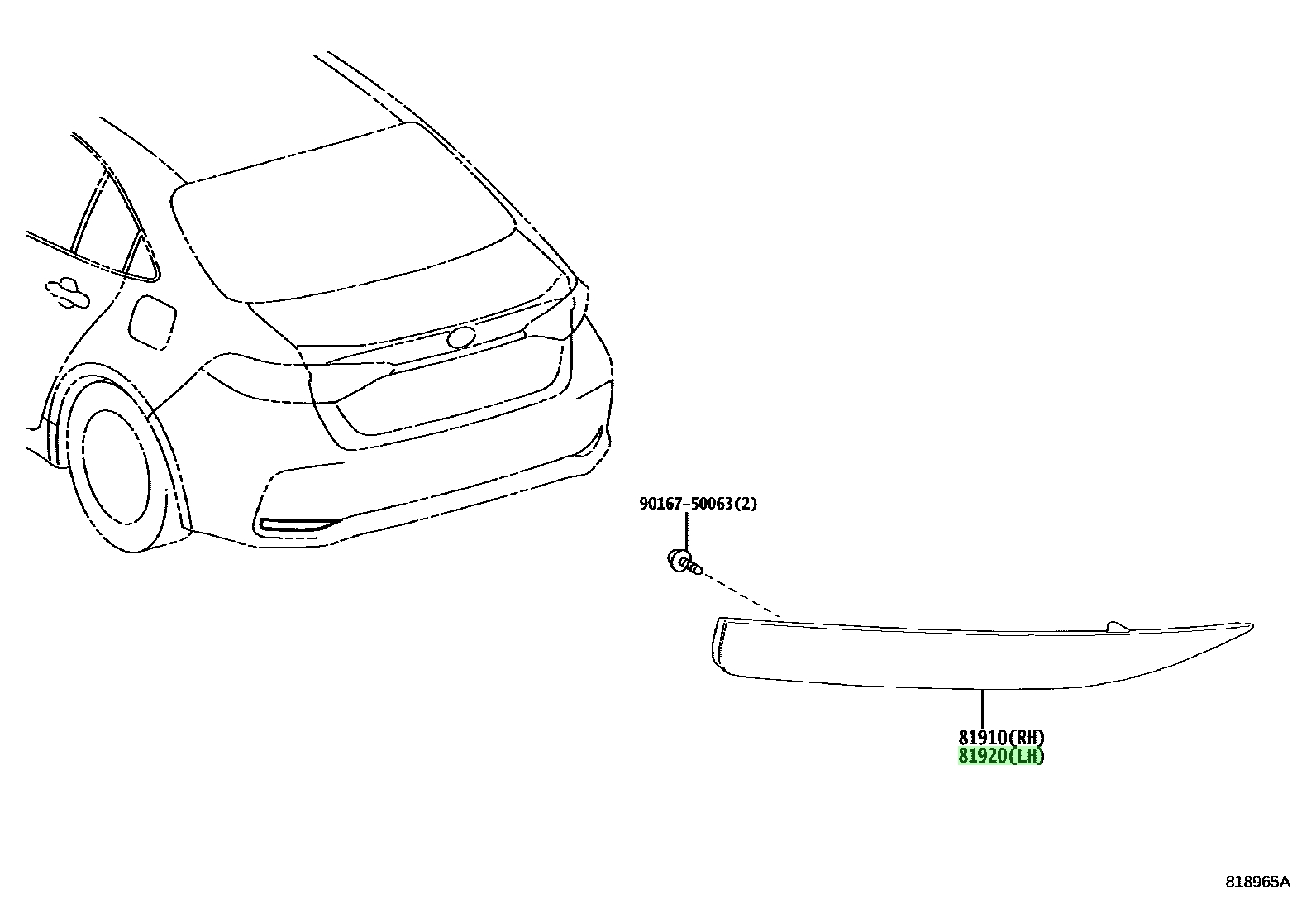 Buy Genuine Toyota 8192002360 (81920-02360) Reflector Assy, Reflex, Lh ...