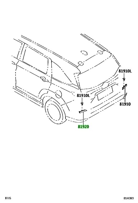 Buy Genuine Toyota 81920BZ290 (81920-BZ290) Reflector Assy, Reflex, Lh ...