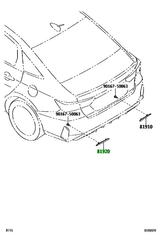 Buy Genuine Toyota 81920BZ300 (81920-BZ300) Reflector Assy, Reflex, Lh ...