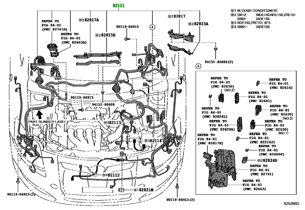 Buy Genuine Toyota 821111AN50 (82111-1AN50) Wire, Engine Room Main ...