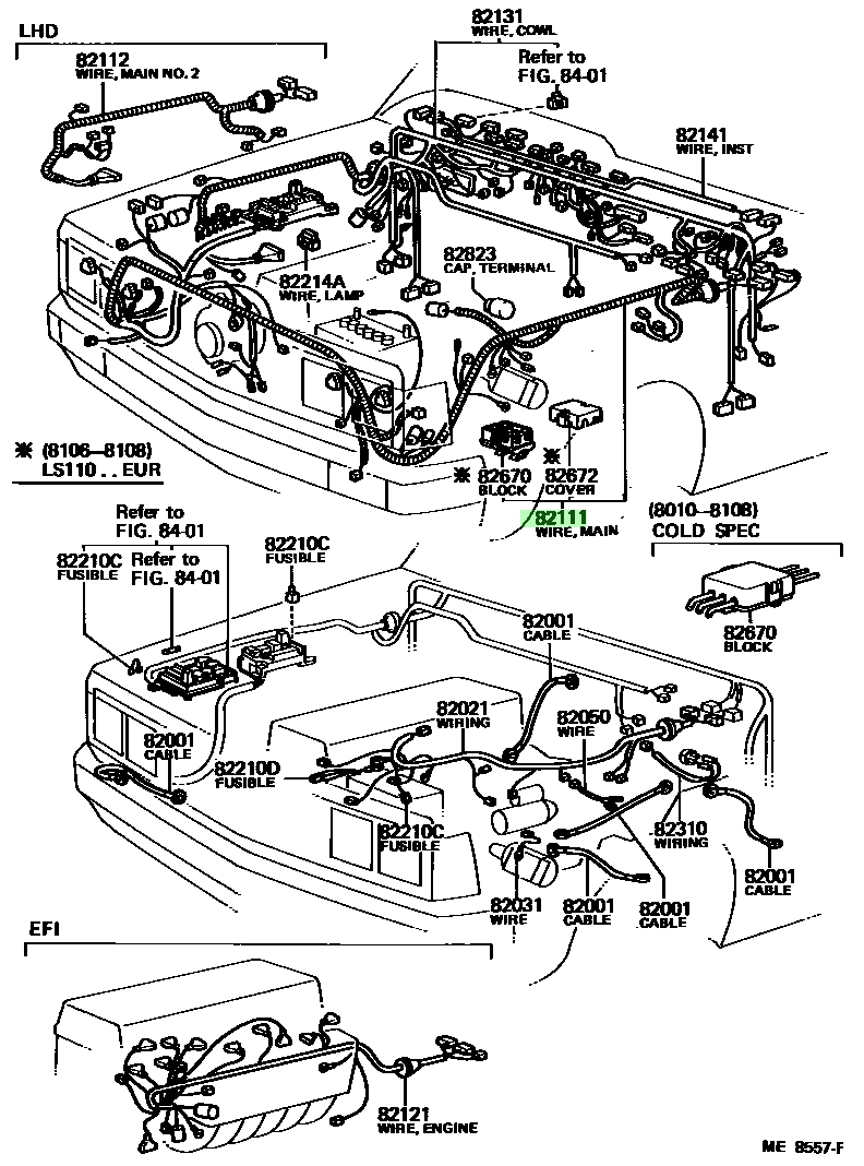 Buy Genuine Toyota 8211130210 (82111-30210) Wire, Engine Room Main ...