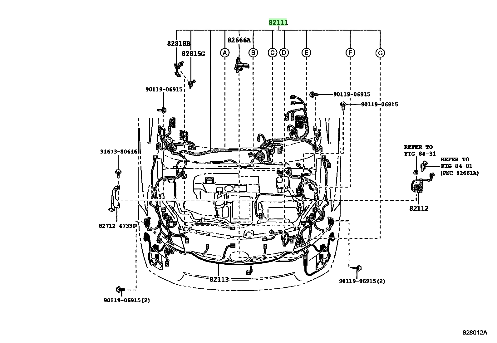 Buy Genuine Toyota 8211147A61 (82111-47A61) Wire, Engine Room Main ...
