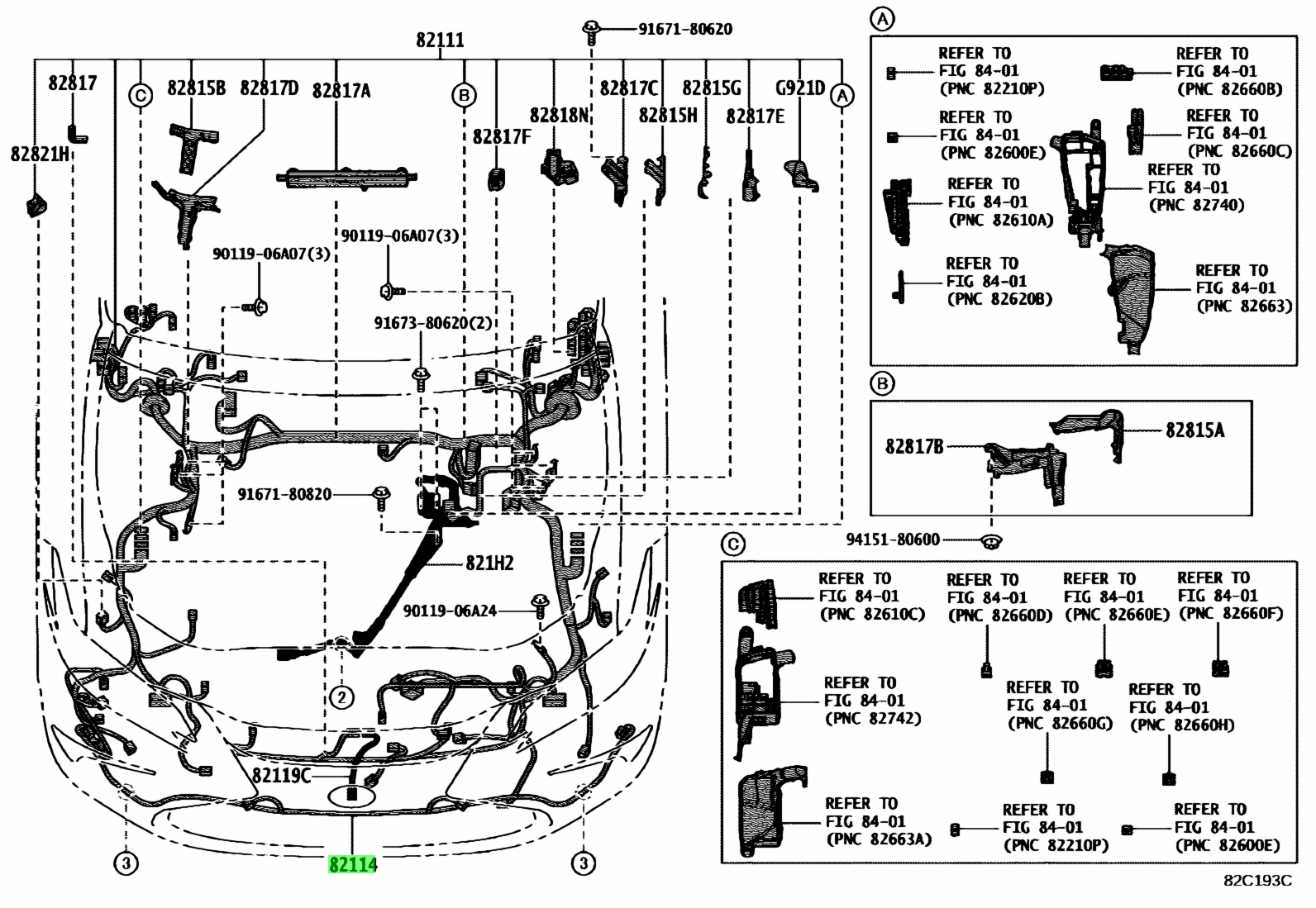 Buy Genuine Toyota 8211433130 (82114-33130) Wire, Engine Room, No.4 ...