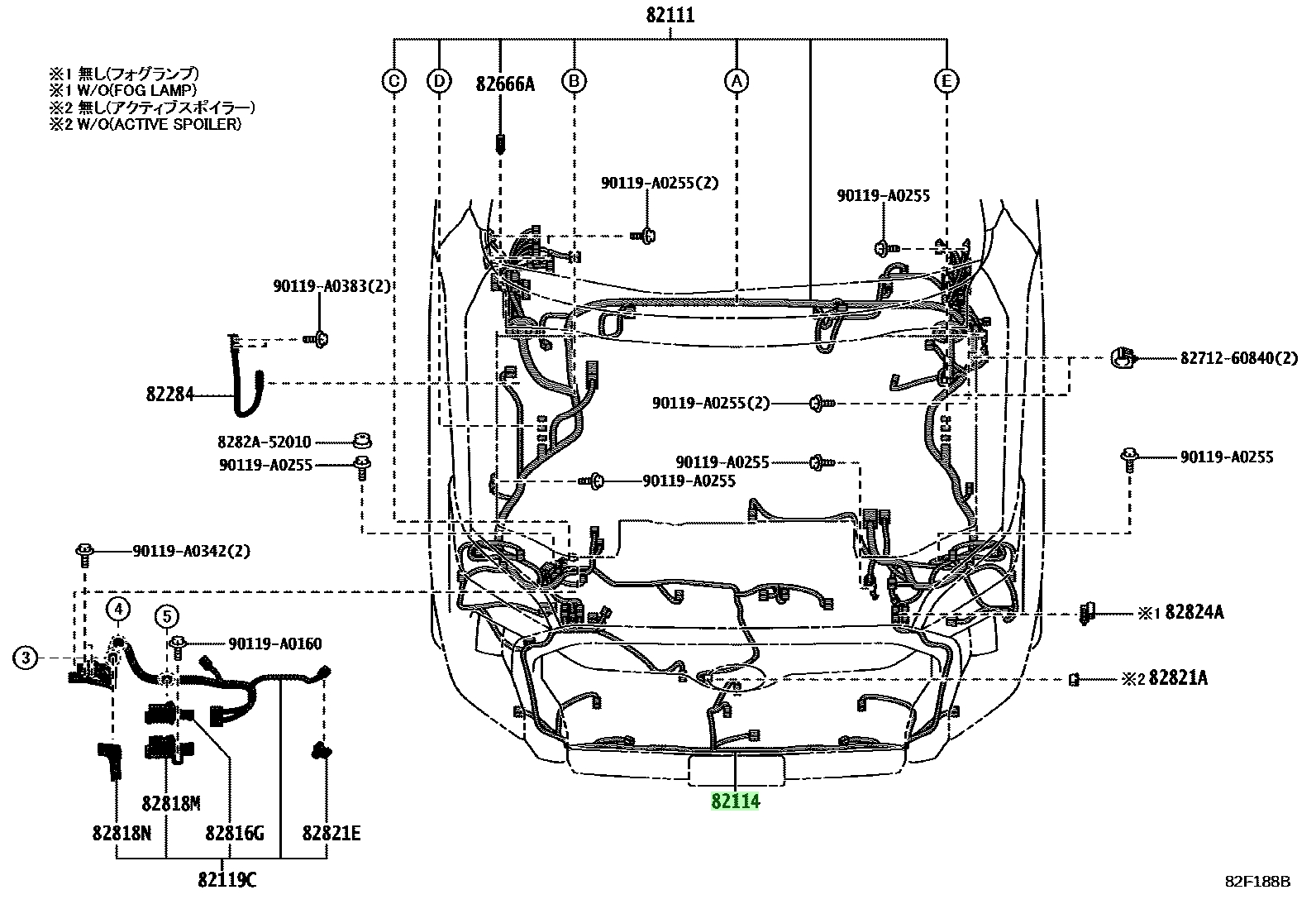Buy Genuine Toyota 82114AN060 (82114-AN060) Wire, Engine Room, No.4 ...