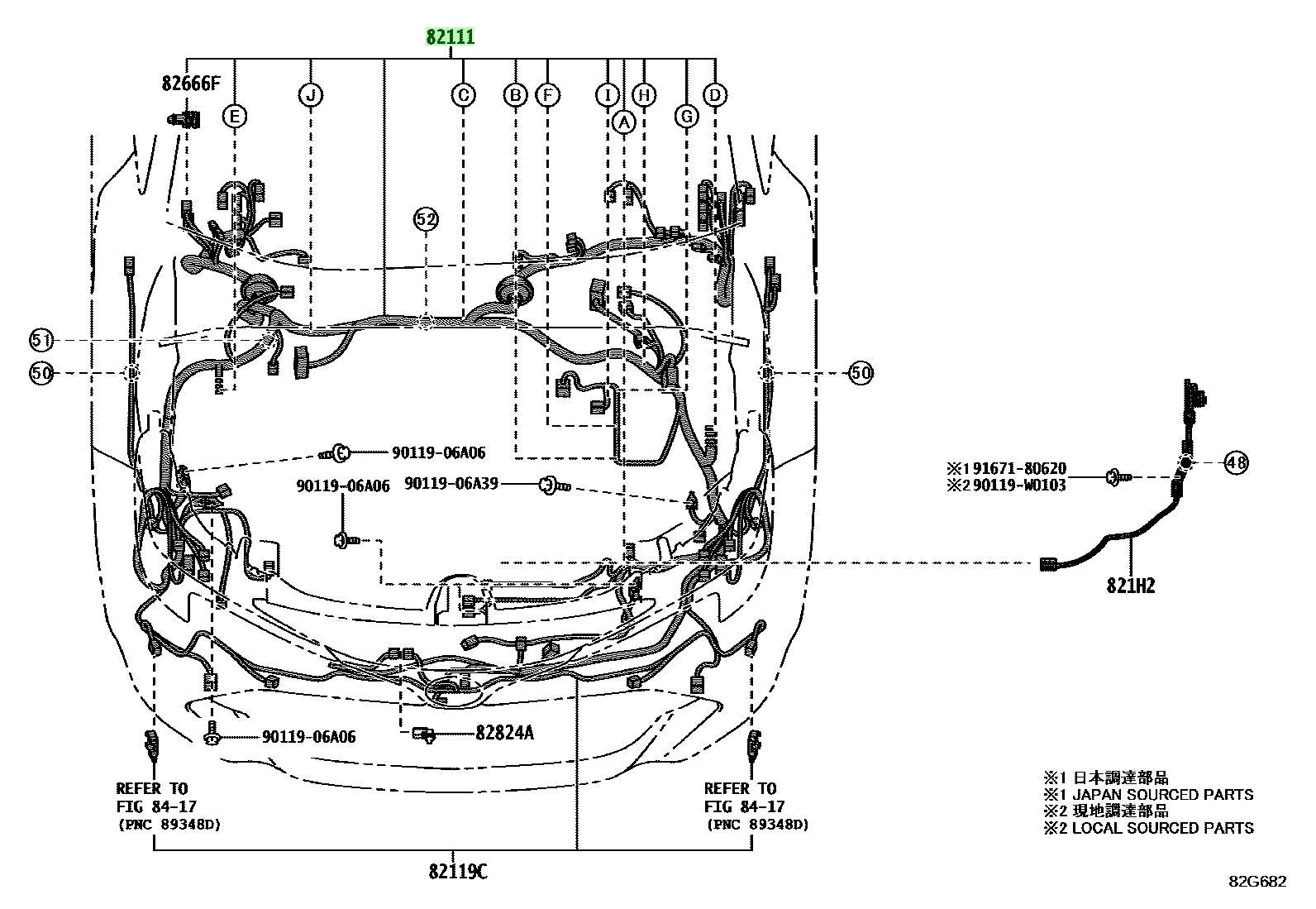 Buy Genuine Toyota 82115F2S20 (82115-F2S20) Wire, Engine Room Main ...