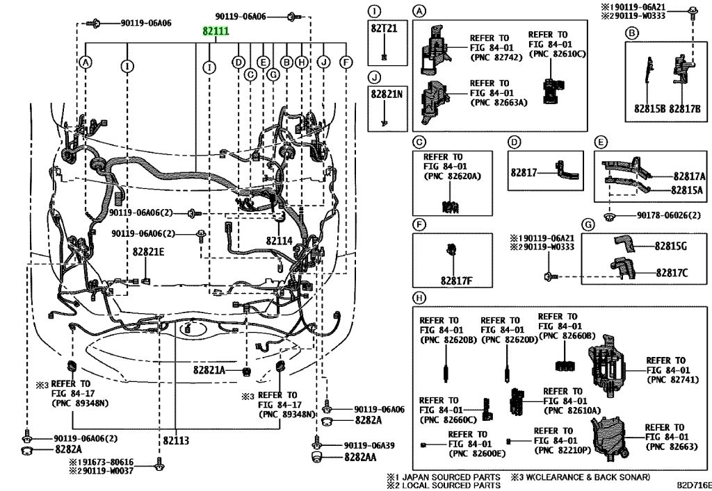 Buy Genuine Toyota 82115F5L50 (82115-F5L50) Wire, Engine Room Main ...